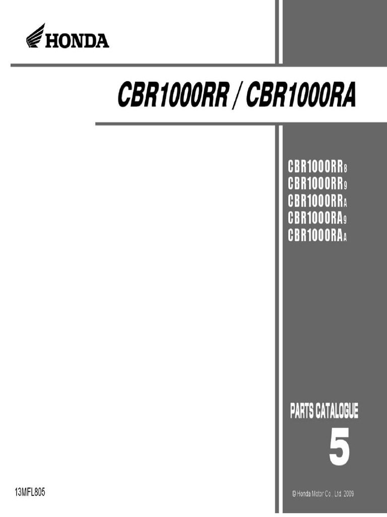 Manual Despiece Honda CBR 1000 RR 2008 Al 2010 | PDF