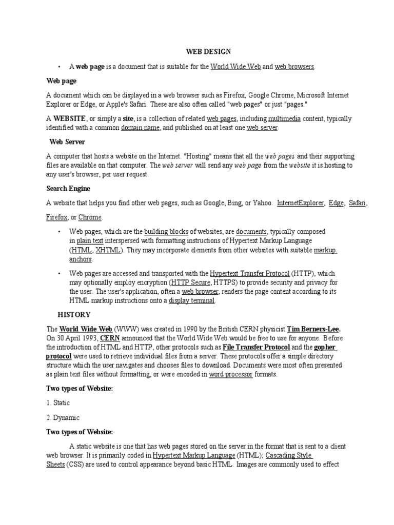 Web Design | PDF | World Wide Web | Internet & Web