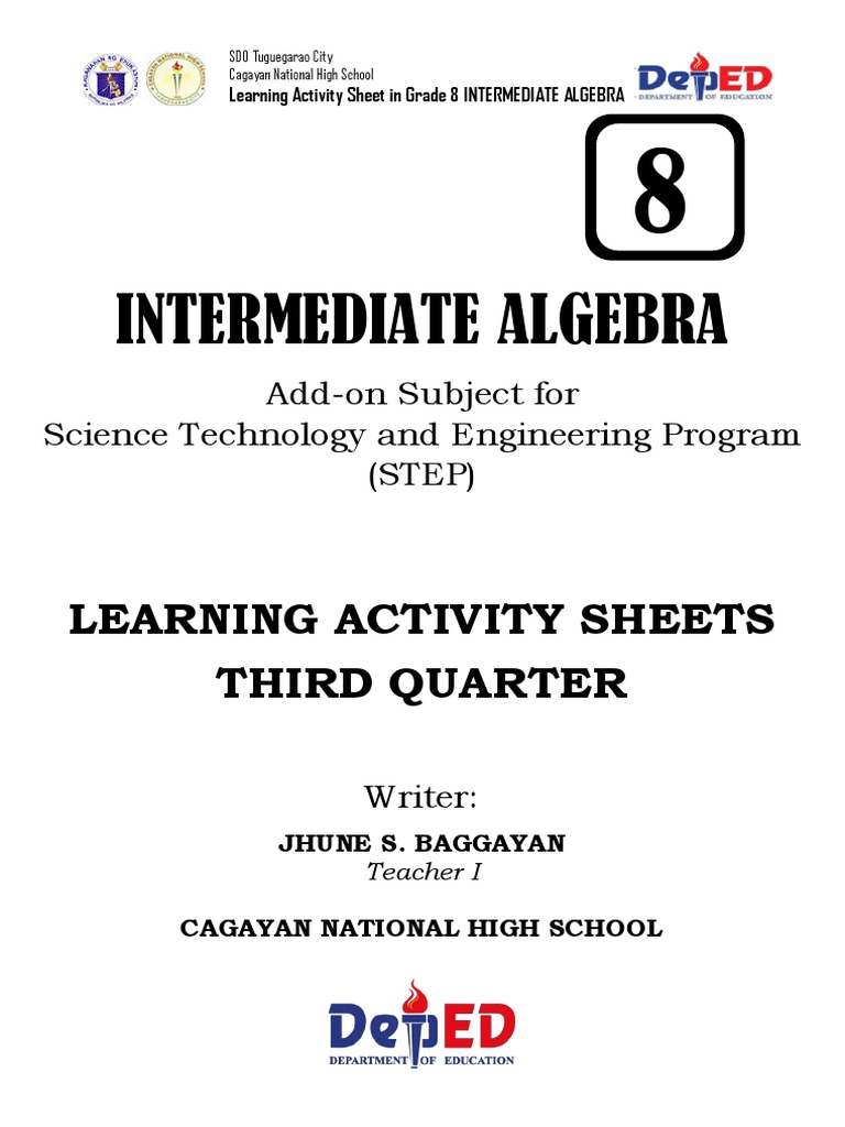 Third Quarter Las in Intermediate Algebra | PDF | Equations | Quadratic ...