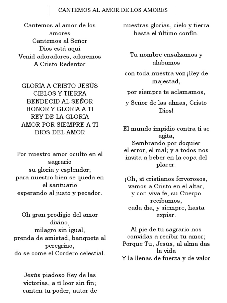 Cantemos Al Amor de Los Amores | PDF