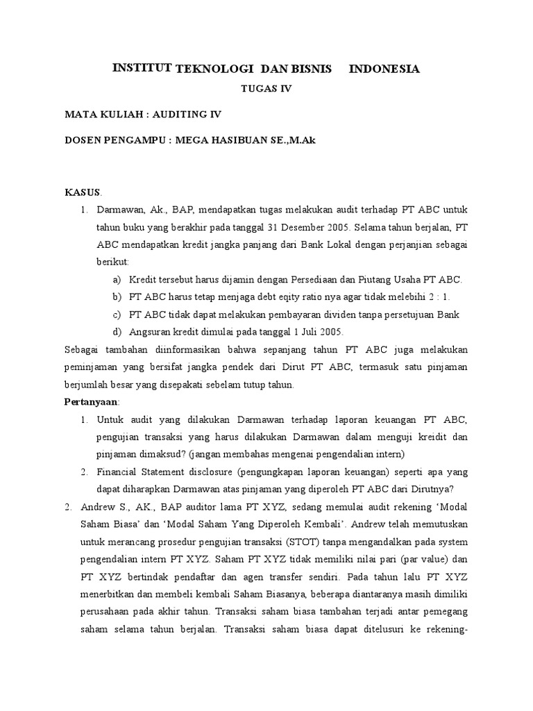 Tugas Auditing Iv | PDF