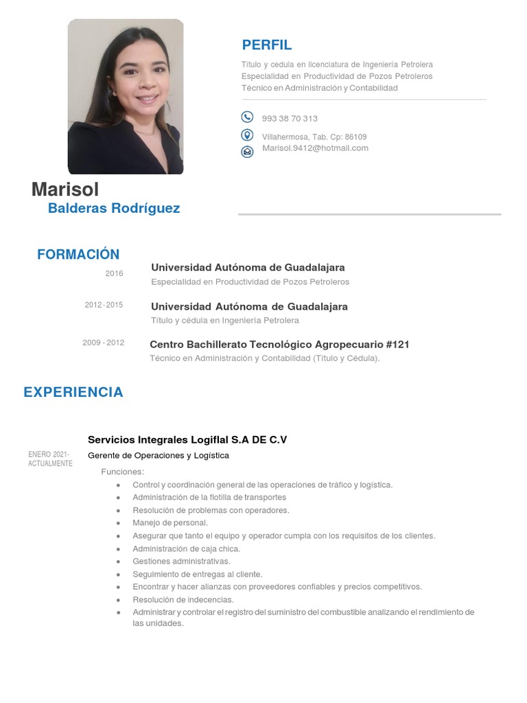 CVMarisol Balderas Rodriguez | PDF | Logística | Economias