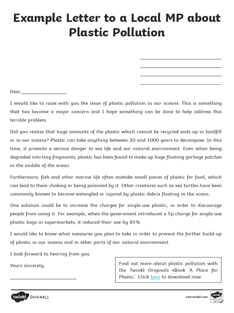 Letter To A Local MP Example | PDF