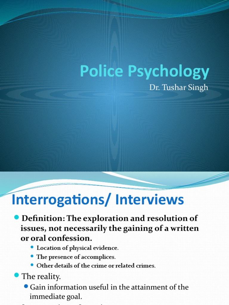 Police Psychology | PDF | Confession (Law) | Adolescence