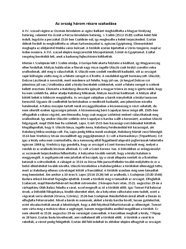 Az Ország Három Részre Szakadása | PDF