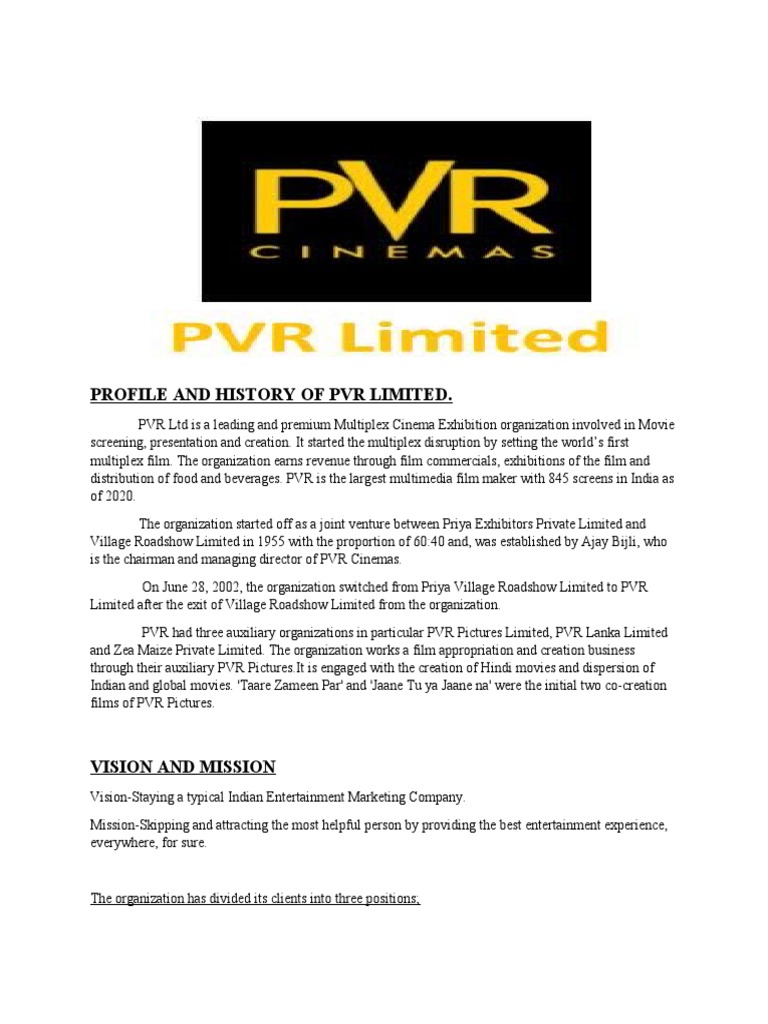 PVR Limited | PDF | Cost Of Living | Economies