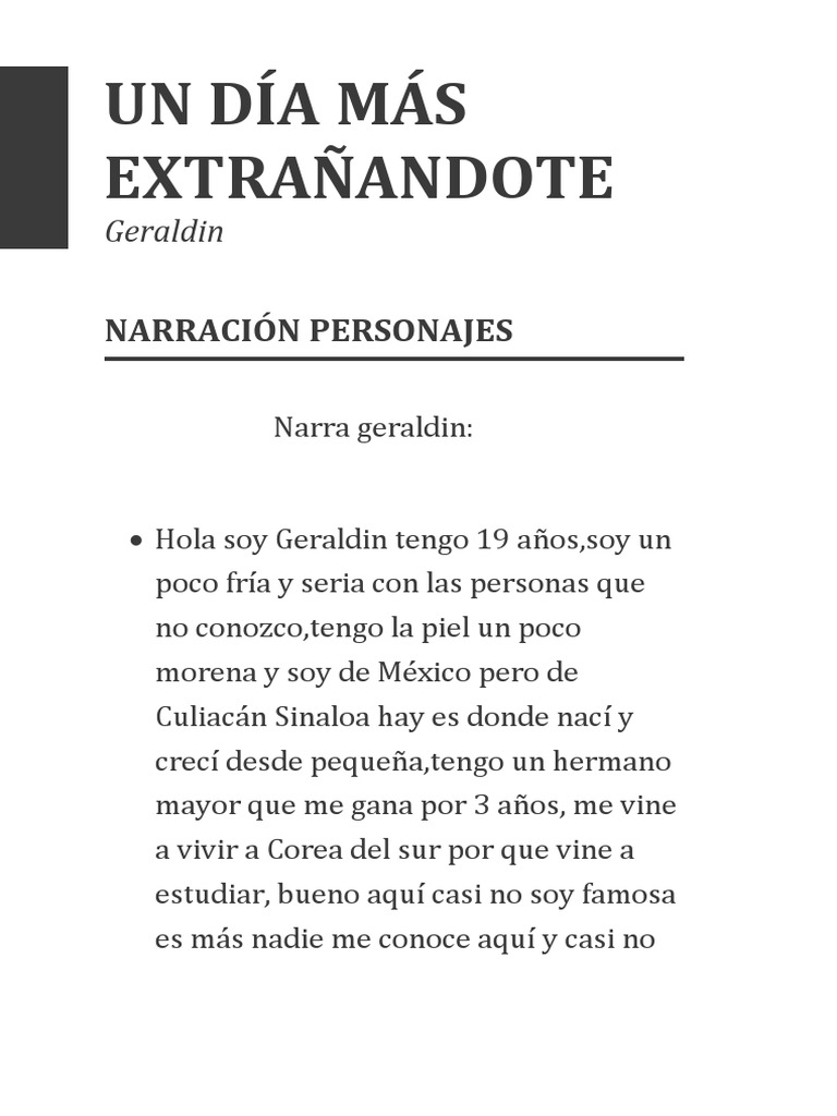 Geraldin: Maquilladora y Cantante en Corea | PDF