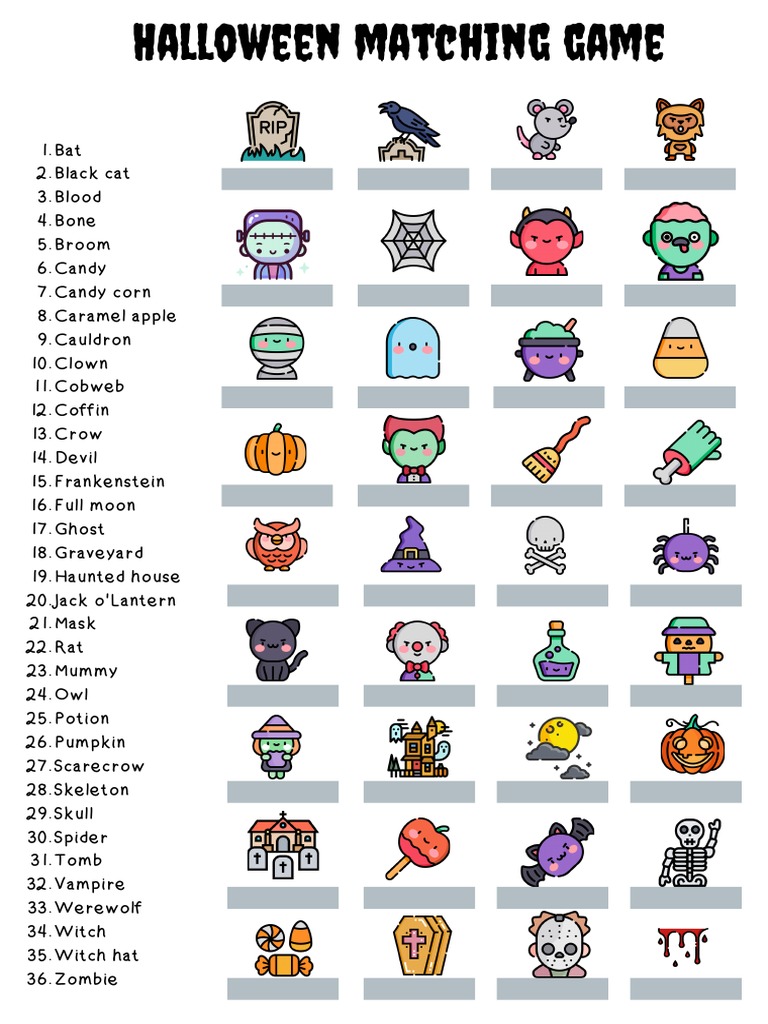 Halloween Matching Game | PDF