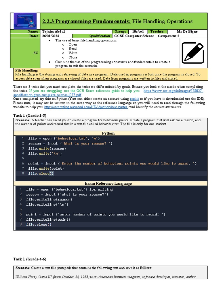 File Handling | PDF | Computer File | Text File File Handling | PDF | Computer File | Text File
