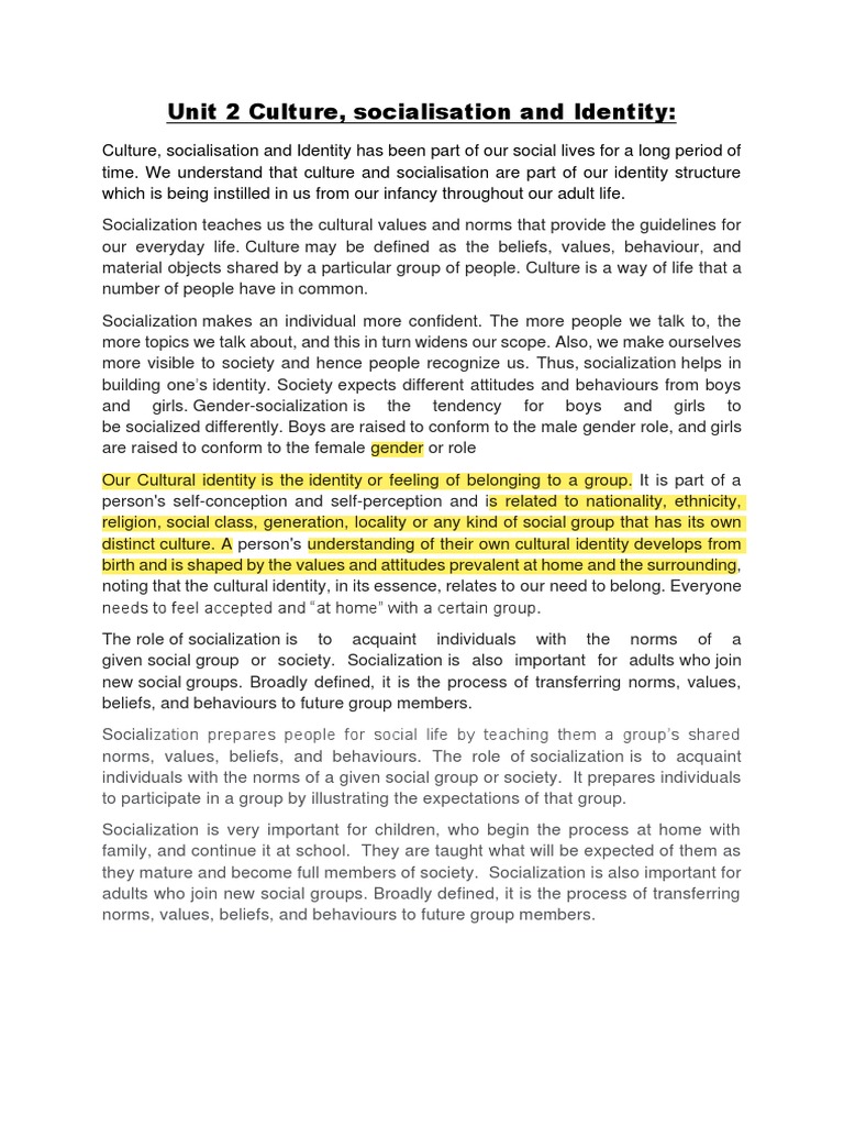 Unit 2 Identity Paper | PDF | Social Stigma | Identity (Social Science)