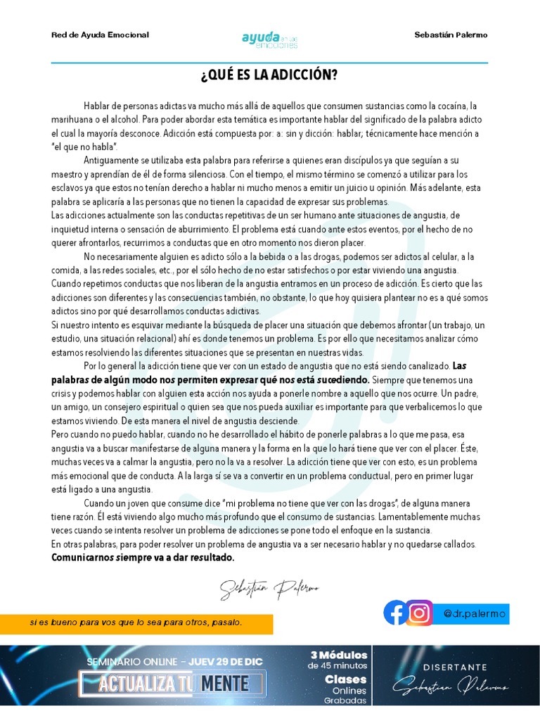 La Adiccion | PDF | Sicología
