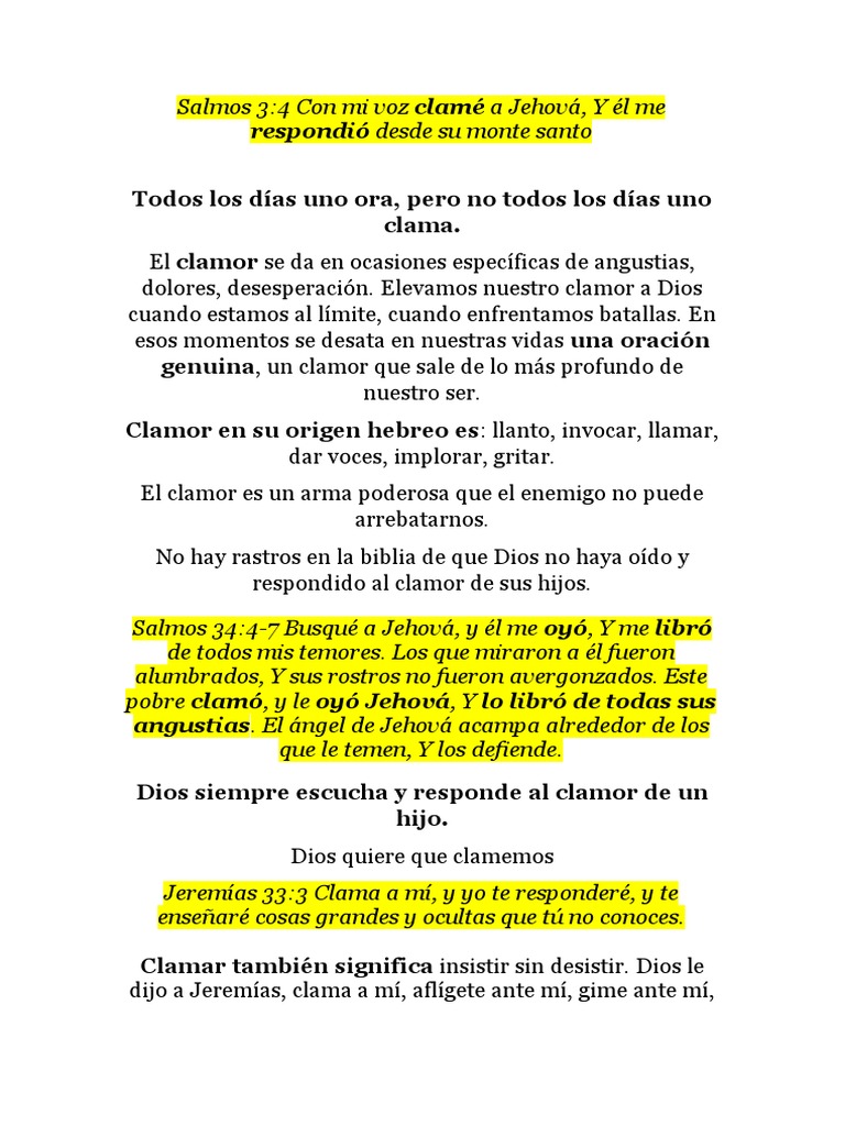La poderosa arma del clamor: Cómo el clamor a Dios provoca respuesta ...