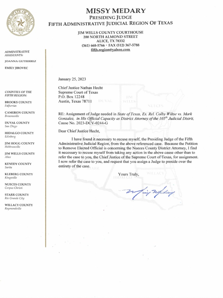 Letter Requesting Assignment From Missy Medary | PDF