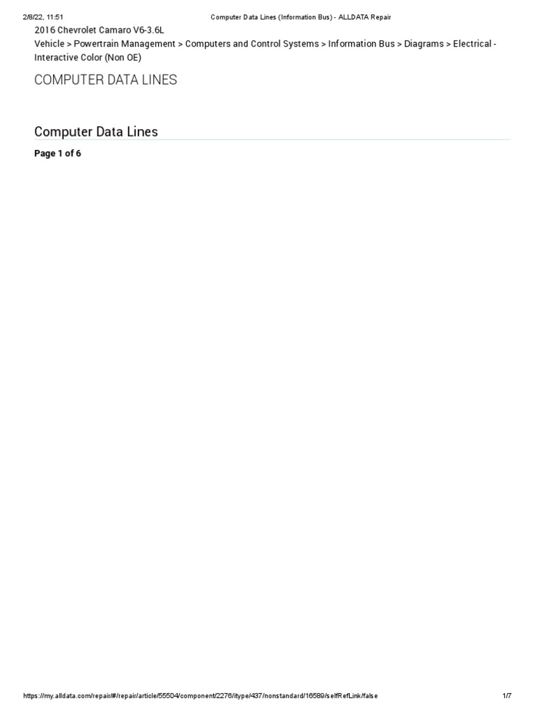 2016 Camaro V6 Computer Data Lines | PDF | Transport | Vehicles