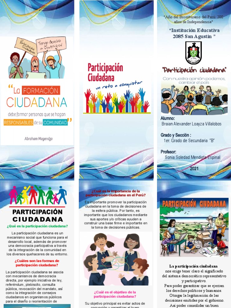 Triptico Participacion Ciudadana | PDF | Participación pública ...