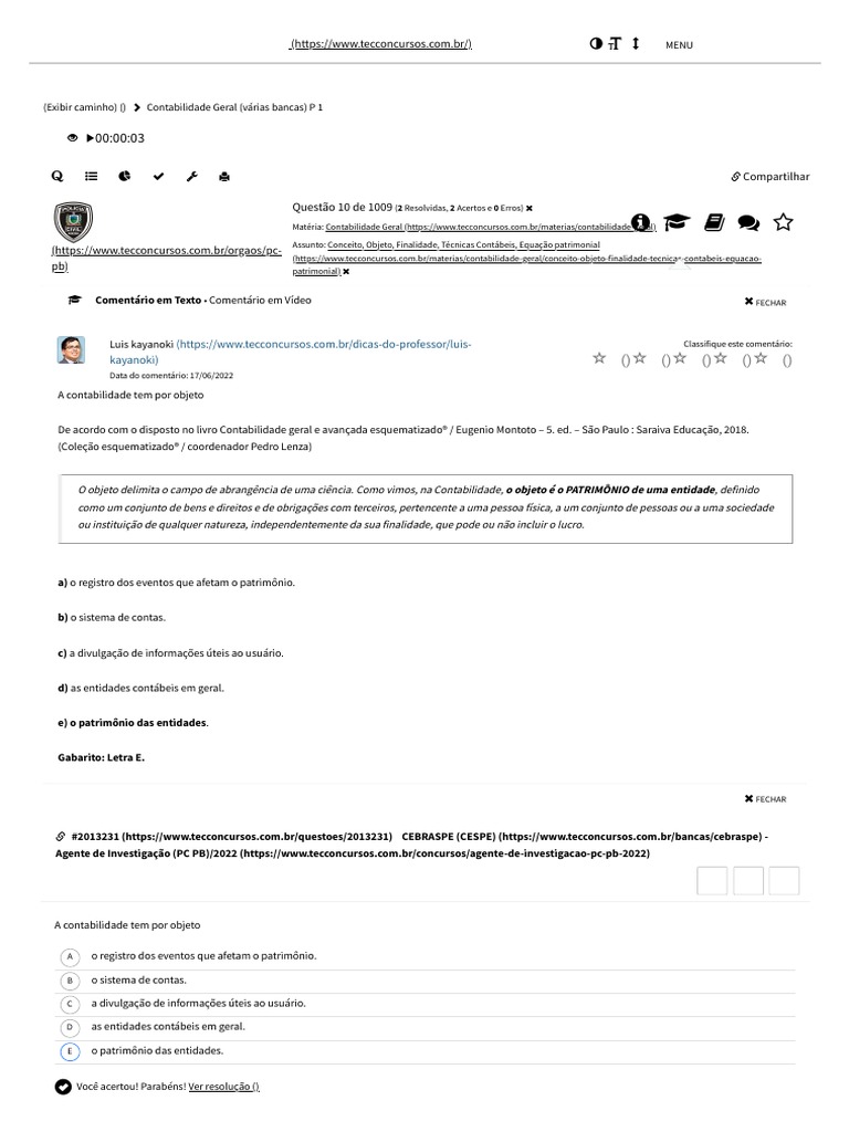 Contab. Geral 10 | PDF | Contabilidade