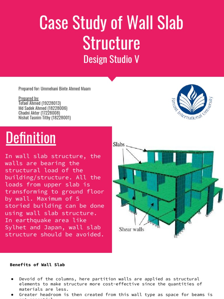 Case Study of Wall Slab Structure Design Studio V | PDF | Beam (Structure) | Economic Sectors