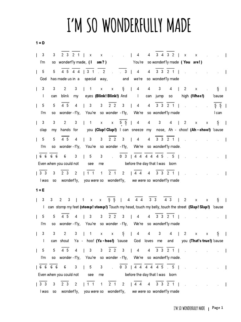 Im So Wonderfully Made | PDF