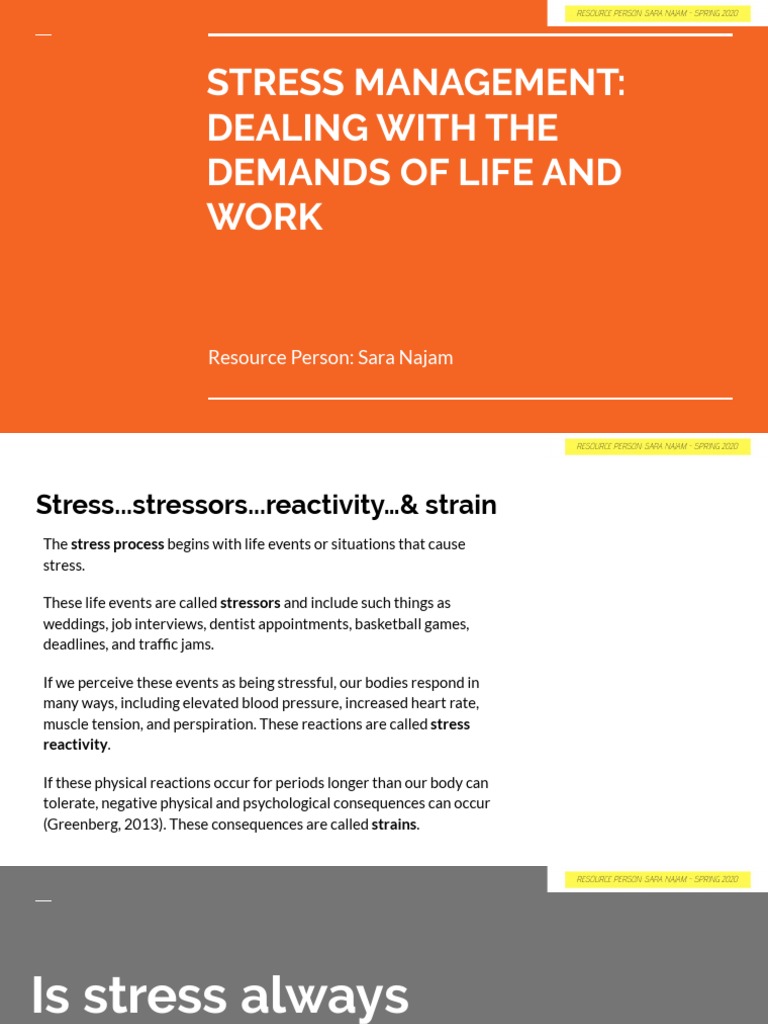 Managing Stress in Life and Work | PDF | Stress (Biology) | Bullying