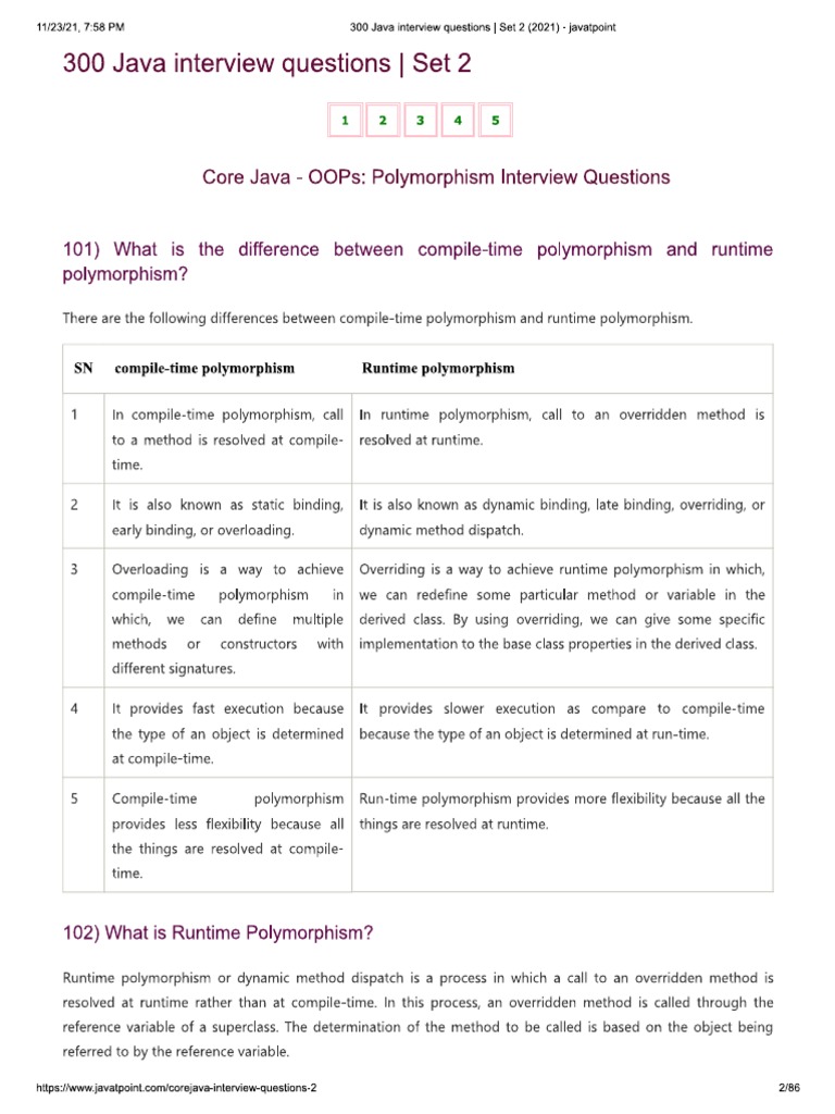 Core Java Interview Question SET2 | PDF