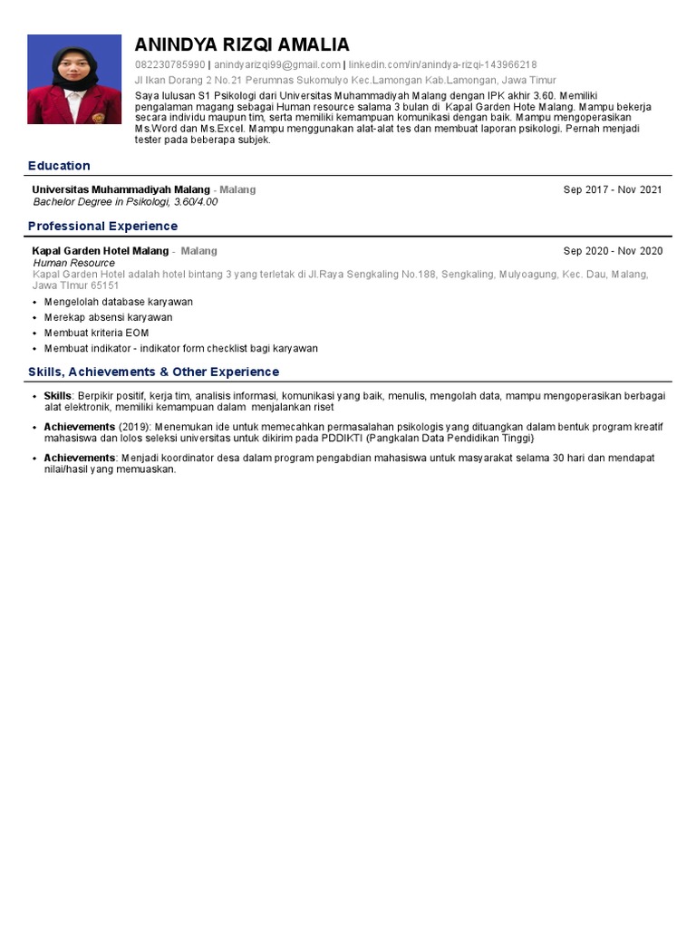 Anindya Rizqi-Resume | PDF