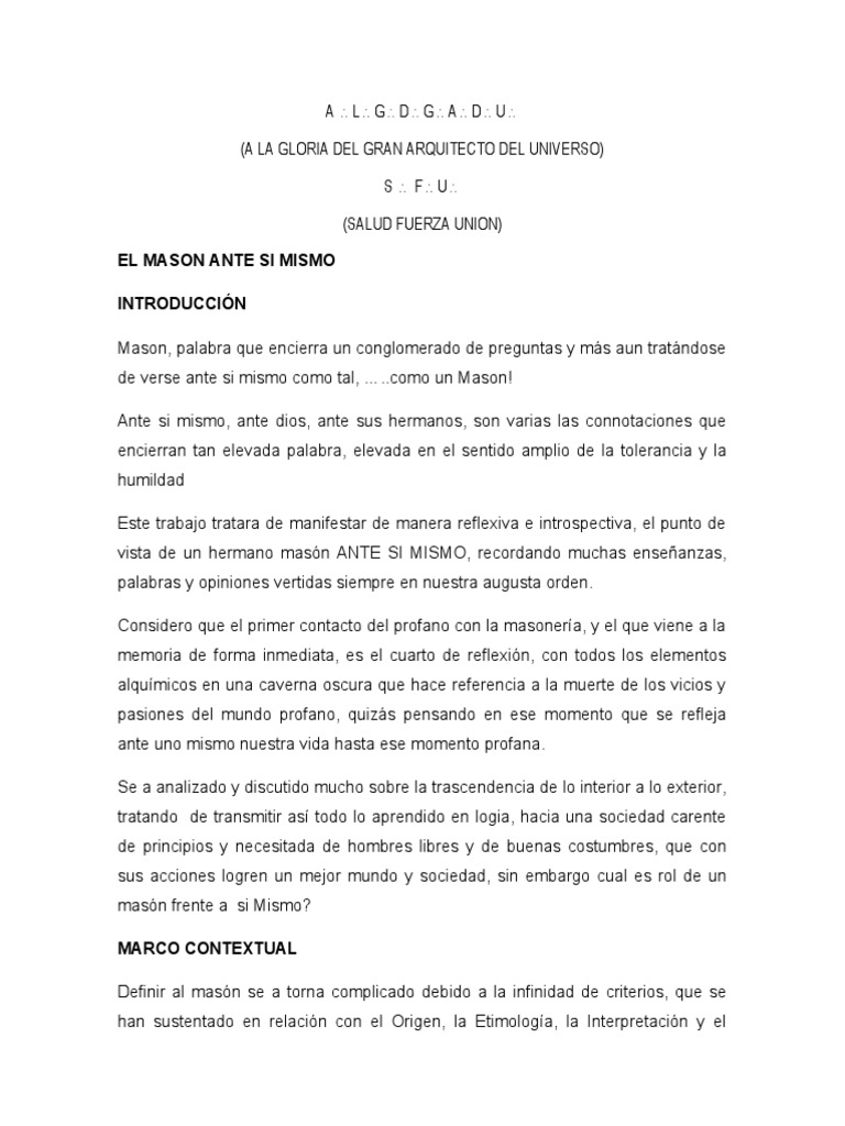 El Mason Ante Si Mismo PMBC | PDF | Masonería | Moralidad