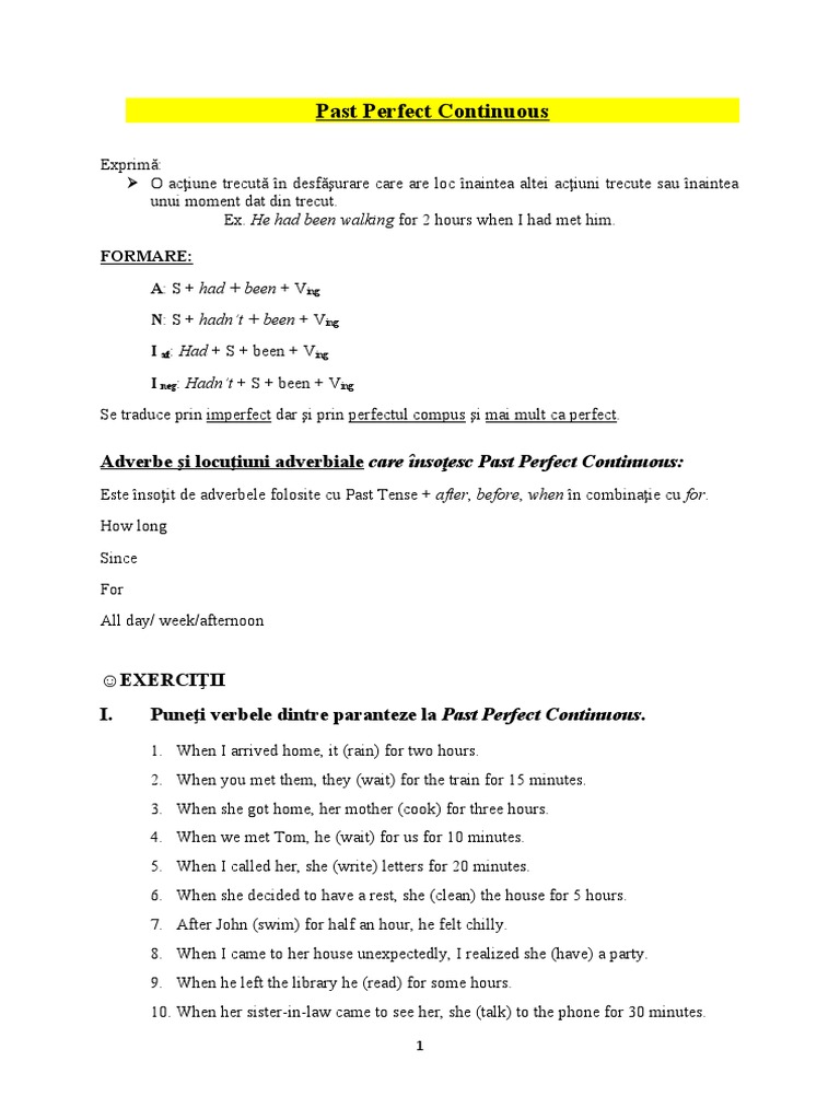 Past Perfect Continuous | PDF | English Grammar | Language Mechanics