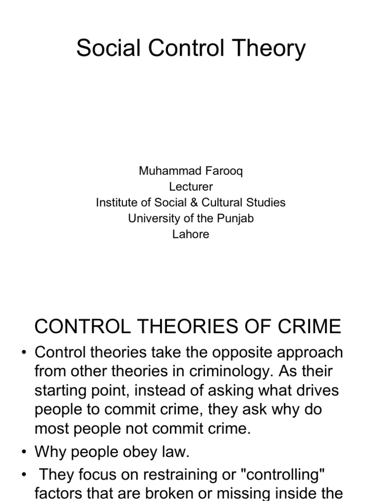 Social Control Theory: An Analysis of the Social Bond, Containment ...