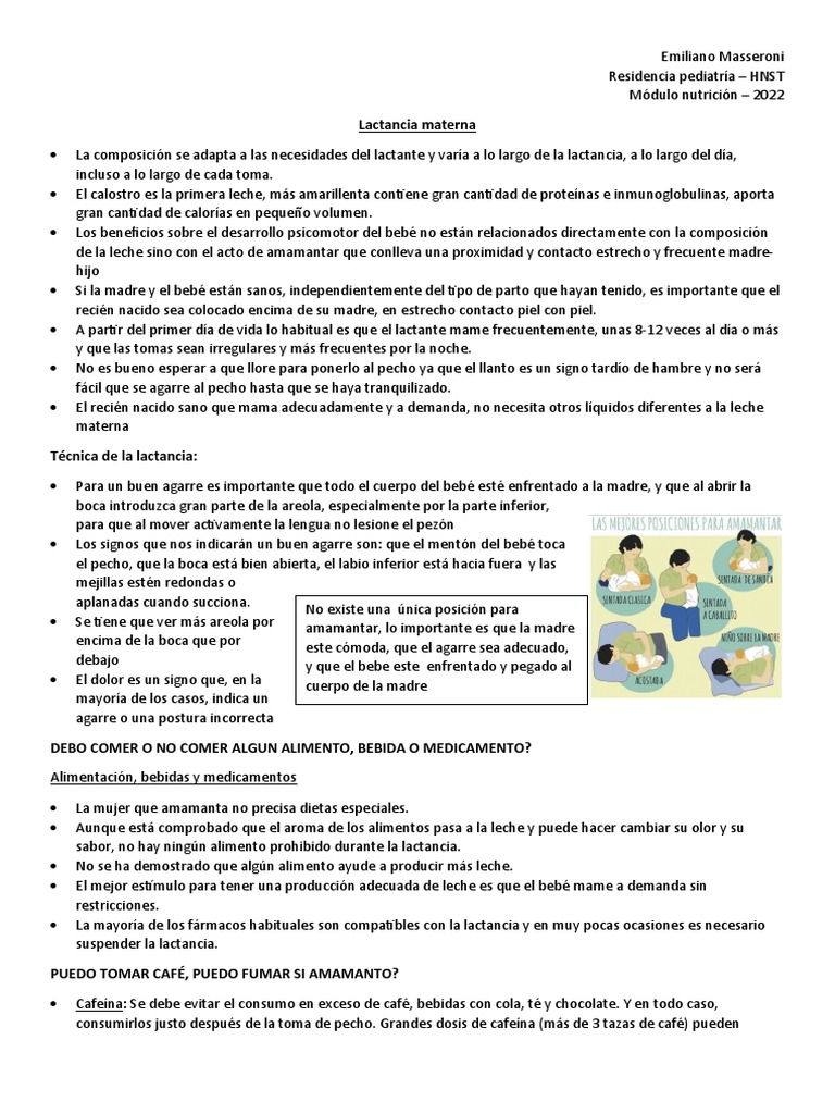 Lactancia Materna Pdf Amamantamiento Pecho