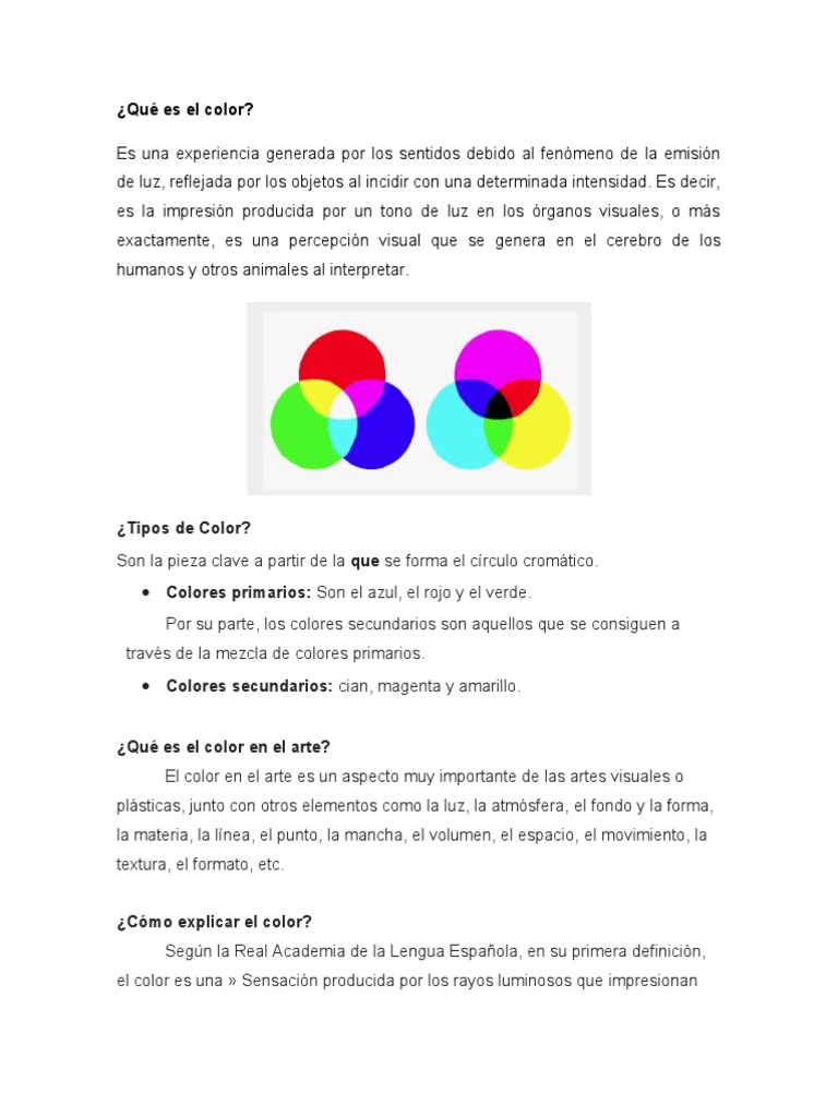 Qué Es El Color | PDF