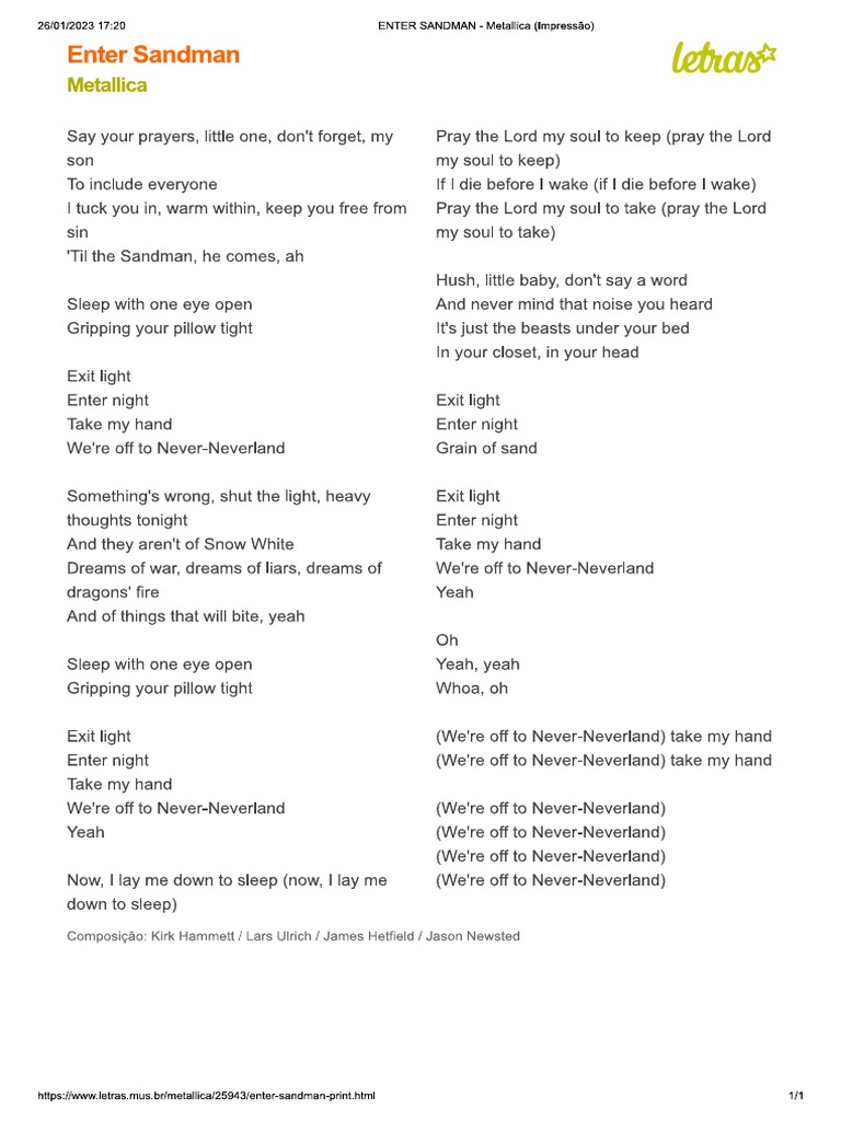Enter Sandman | PDF