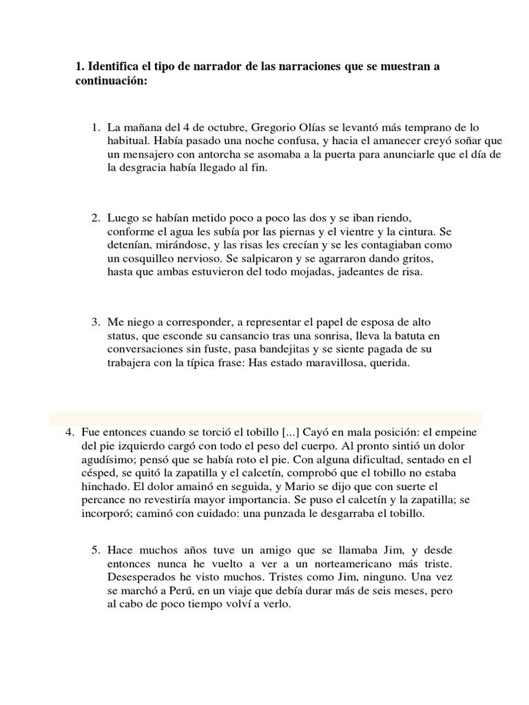 Ejercicios de Narración 1 ESO | PDF | Grafología