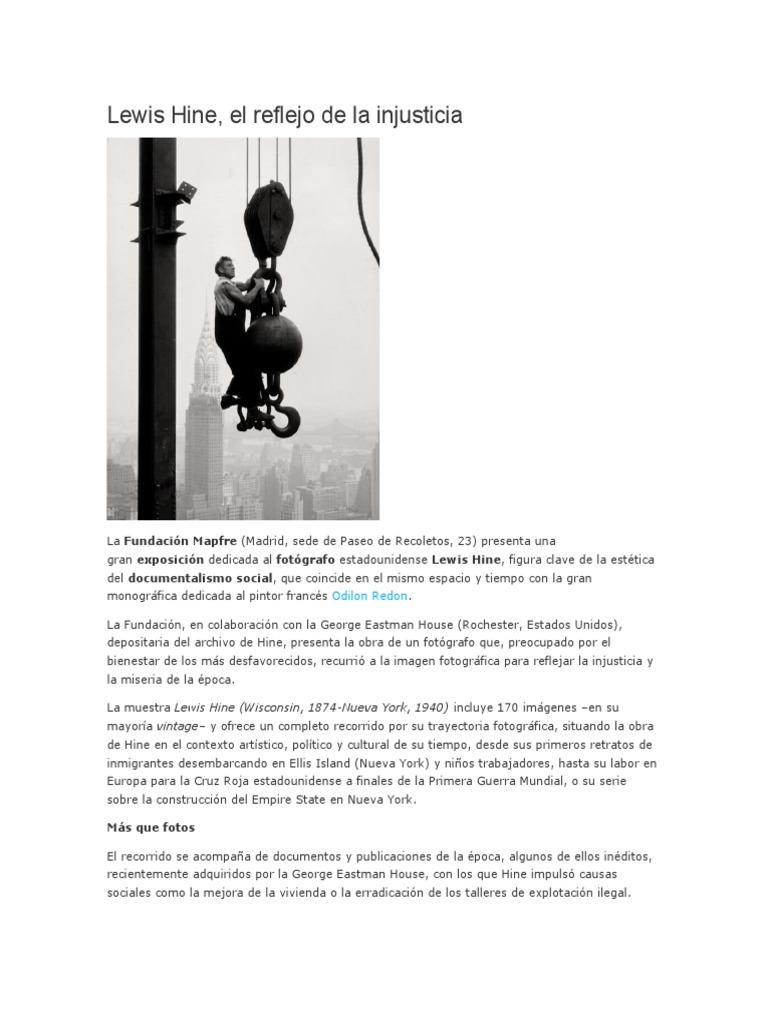 Lewis Hine | PDF | Arte