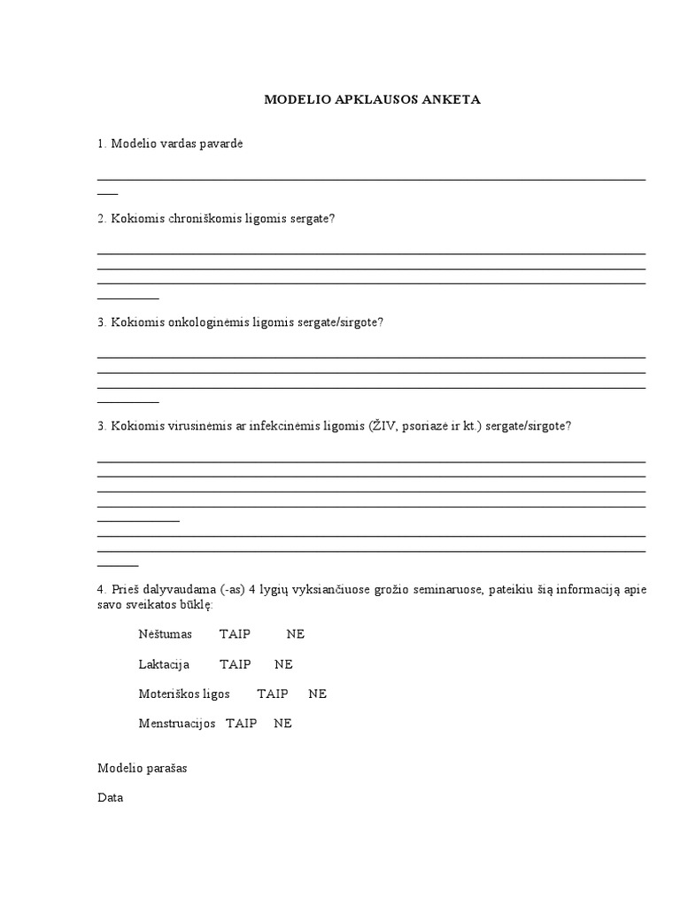 Modelio Apklausos Anketa 2 10 | PDF