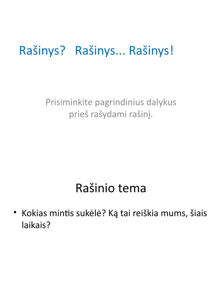 Rašinio Mokymas | PDF