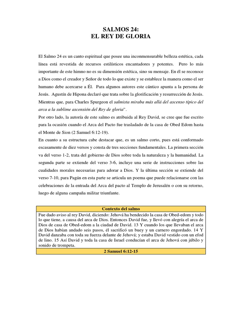 Salmo 24 | PDF | Salmos | Arca de la Alianza