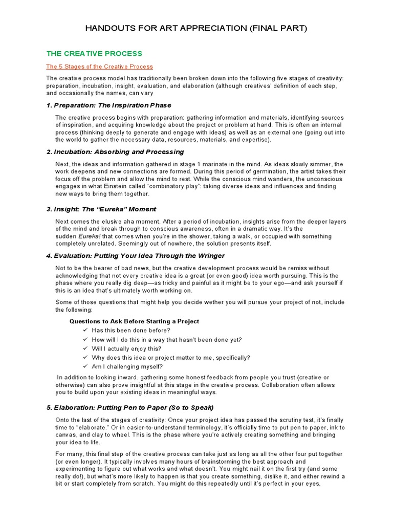 The Creative Process: Understanding the Five Stages of Creativity ...