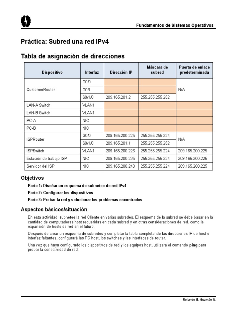Subred Una Red IPv4 | Download grátis PDF | Dirección IP | Transmisión de datos