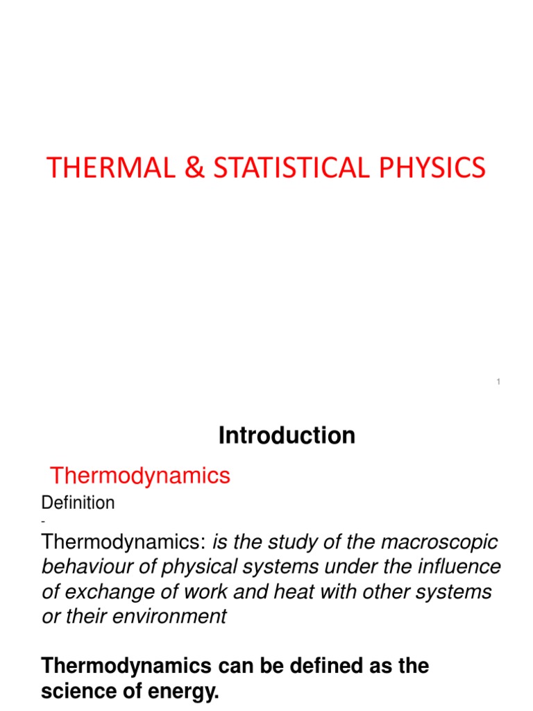 Thermal Statistical Physics | PDF | Thermodynamics | Gases