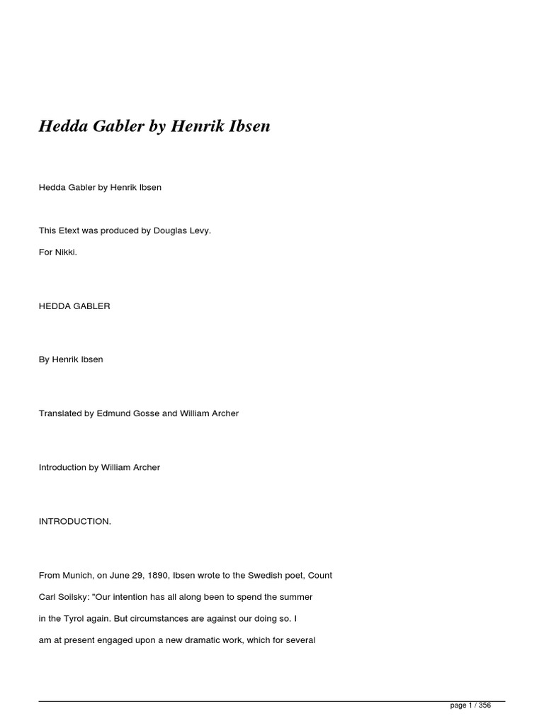 Hedda Gabler | PDF | Art