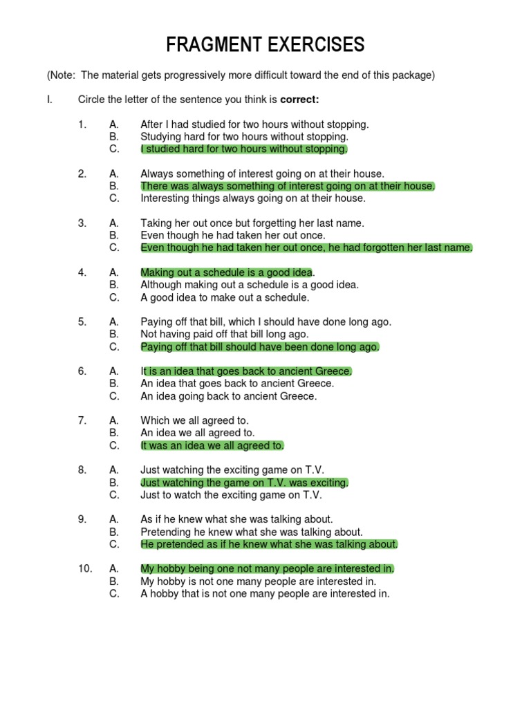 Fragment Exercises | PDF | Types Of Volcanic Eruptions | Volcano