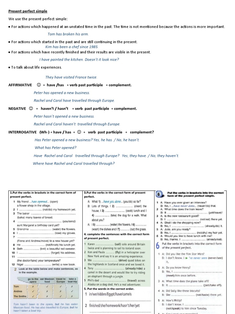 Present Perfect Simple B2 | PDF