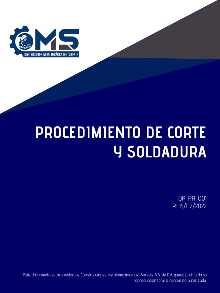 Op-Pr-001 Procedimiento de Corte y Soldadura | PDF | Soldadura | Construcción