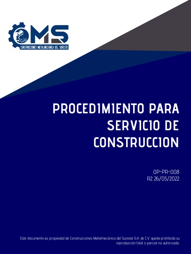 Op-Pr-008 Procedimiento para Servicio de Construccion | Descargar gratis PDF | Soldadura ...