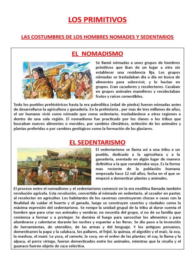 Nomadismo y Sedentarismo | PDF | Nómada | Cazador recolector