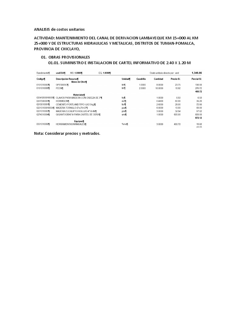 1.ACU Obras Provisionales-Cartel | PDF