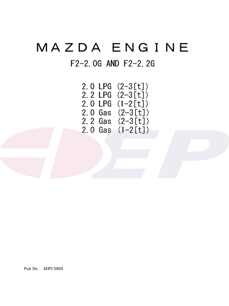 Service Manual Mazda F2 | PDF