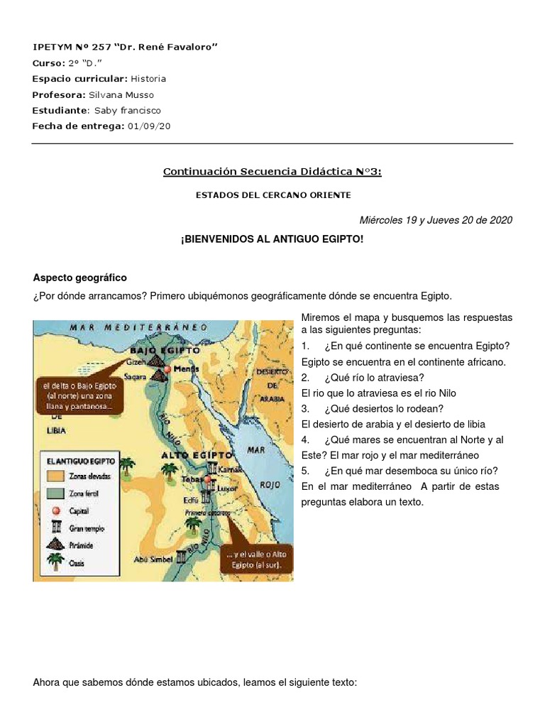 Antiguo Egipto - Actividades Word | PDF | Egipto | Antiguo Egipto