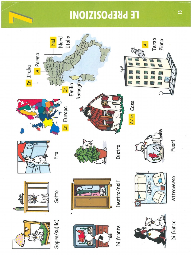 Le Preposizioni Di Luogo | PDF