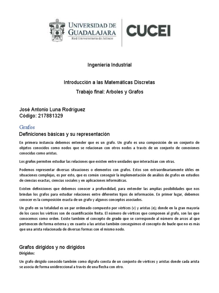 Introducción a las Matemáticas Discretas: Grafos, Árboles y ...